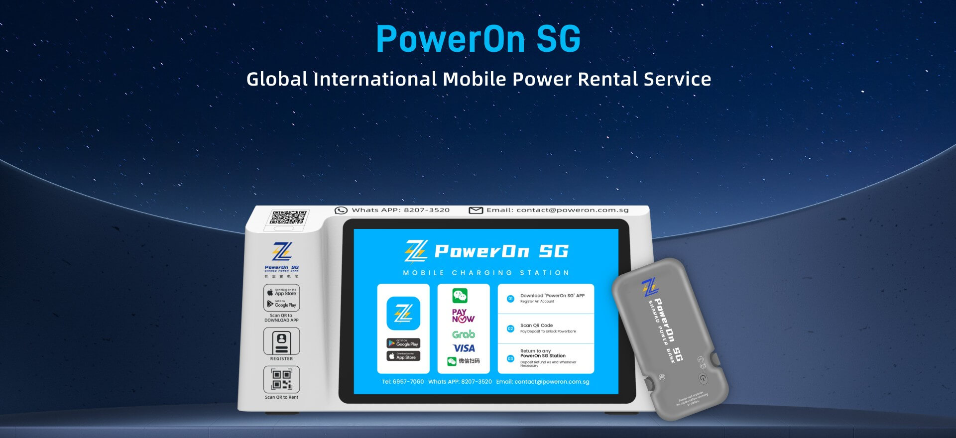 Mobile Portable Charging Station Rental | Shared PowerBank | PowerOn SG